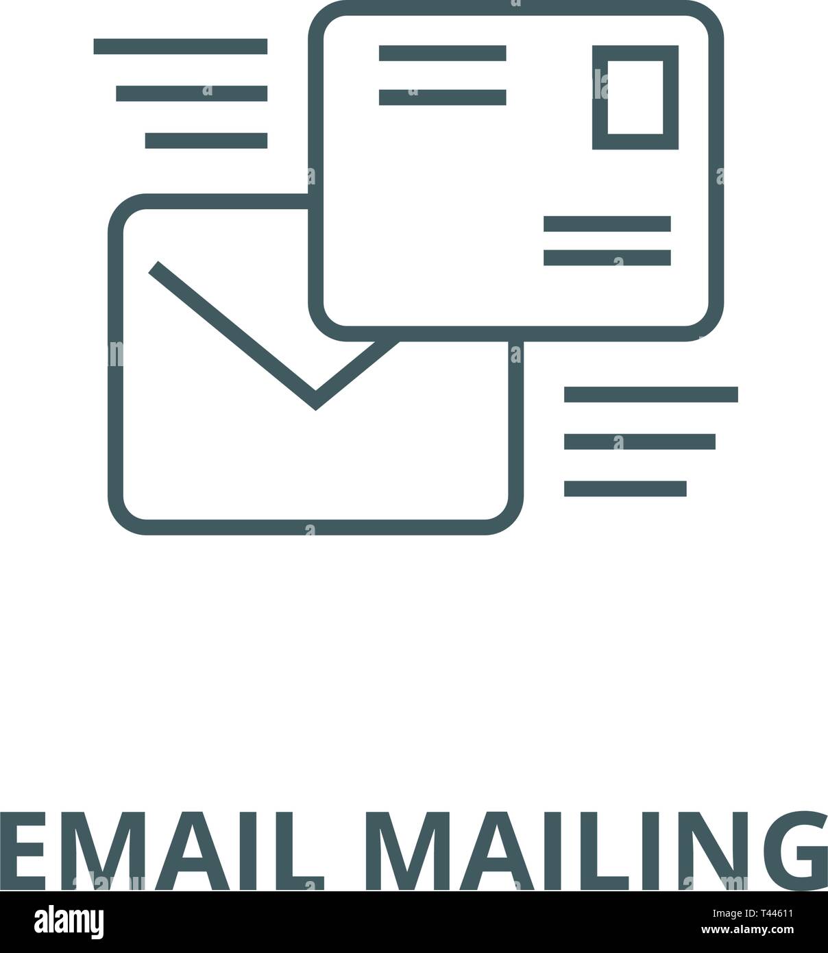 Email mailing line icon, vector. Email mailing outline sign, concept ...