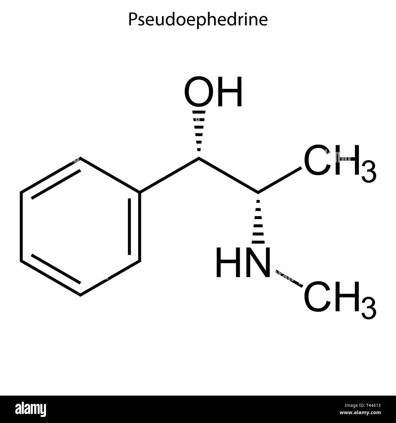 Skeletal formula of Pseudoephedrine. chemical molecule Stock Vector ...
