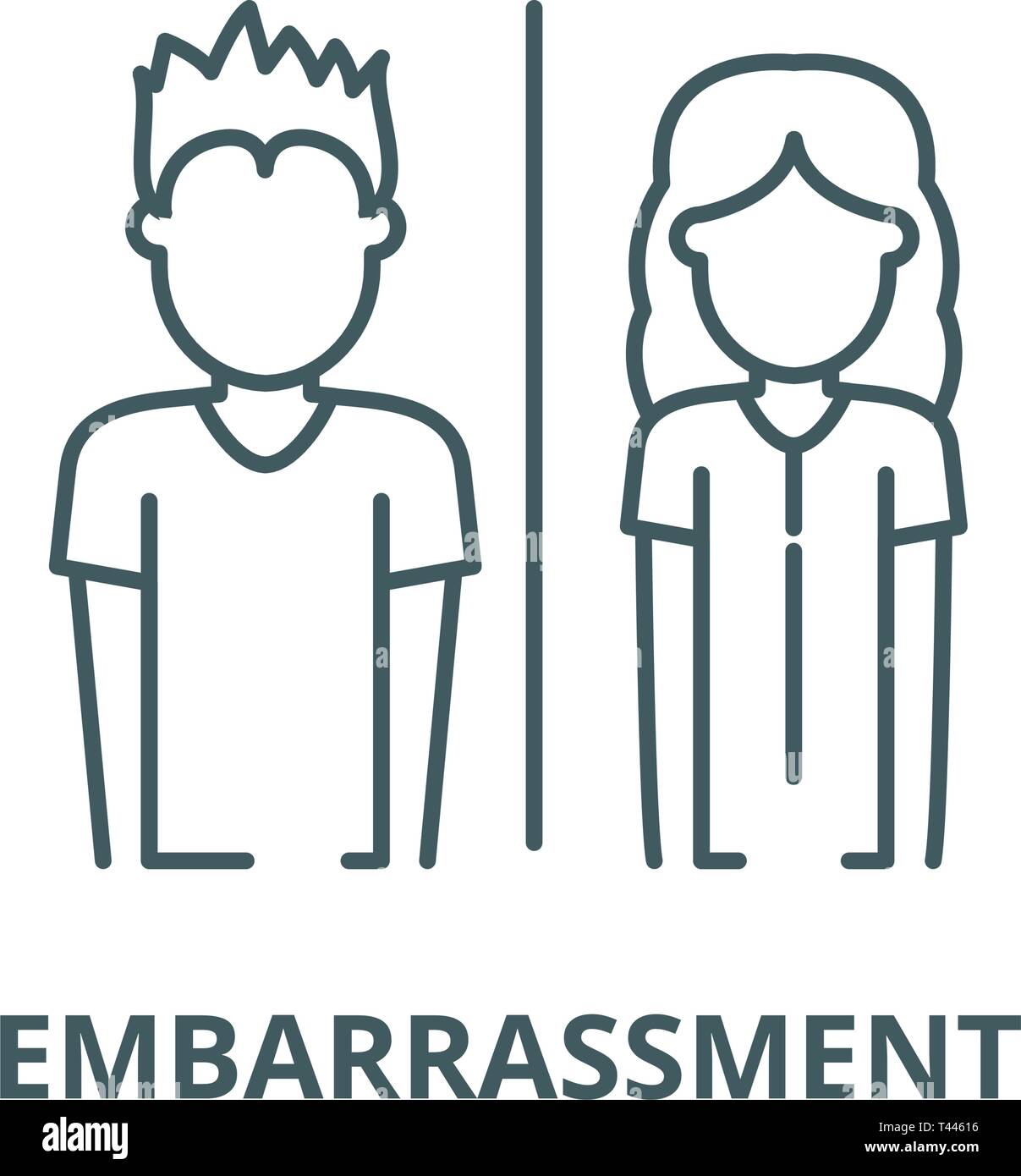 Embarrassment line icon, vector. Embarrassment outline sign, concept ...