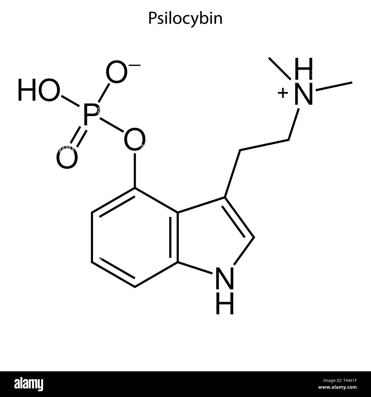 Skeletal formula of Psillocybin. chemical molecule Stock Vector Image ...