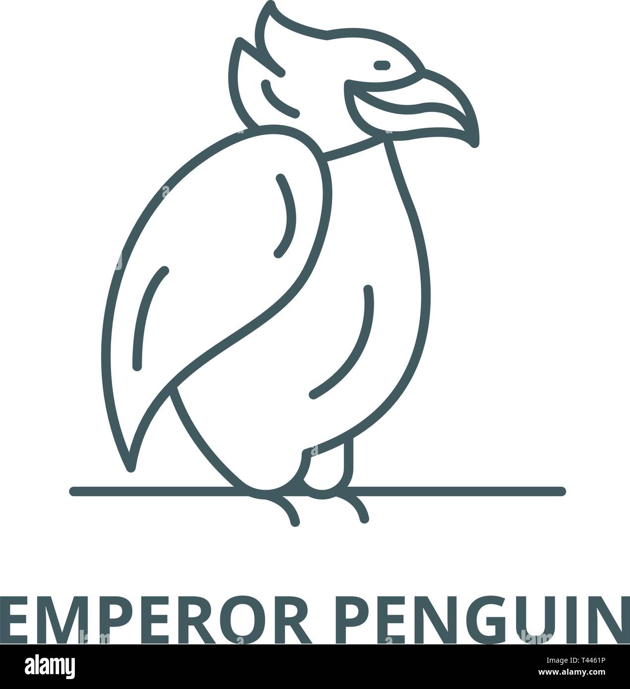 Emperor penguin line icon, vector. Emperor penguin outline sign ...