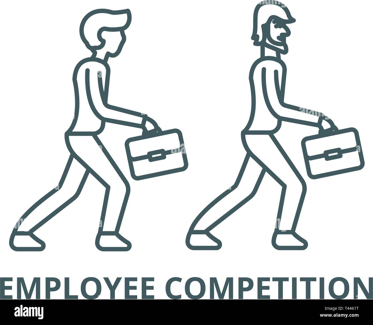 Employee competition line icon, vector. Employee competition outline ...