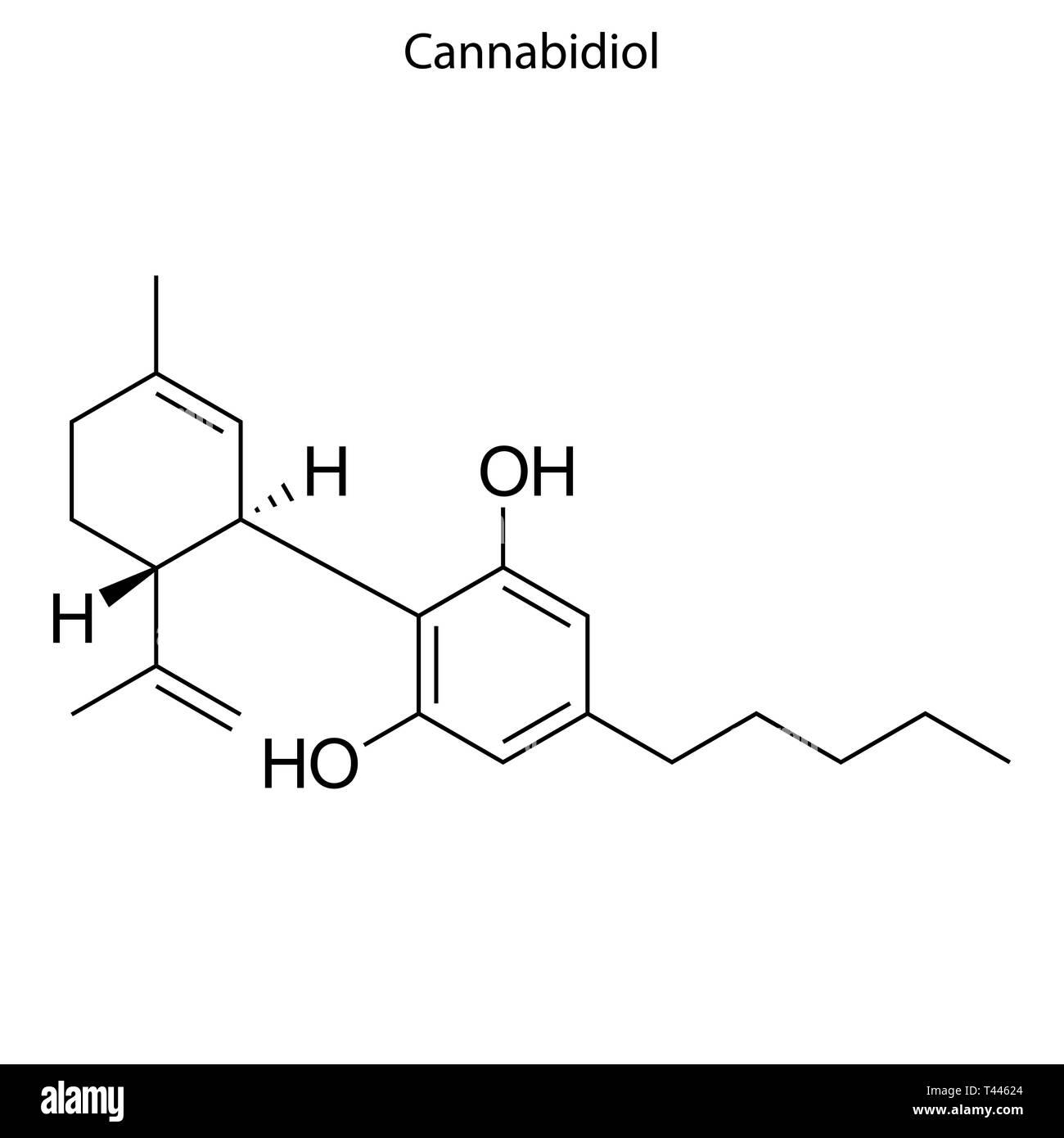 Skeletal formula of Cannabidol. chemical molecule Stock Vector Image ...