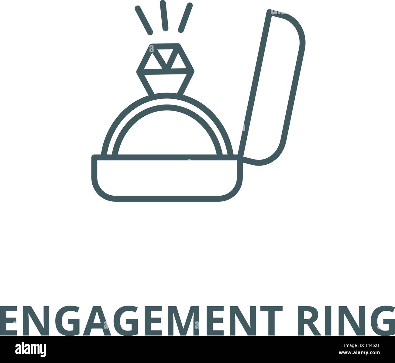 Engagement ring line icon, vector. Engagement ring outline sign ...