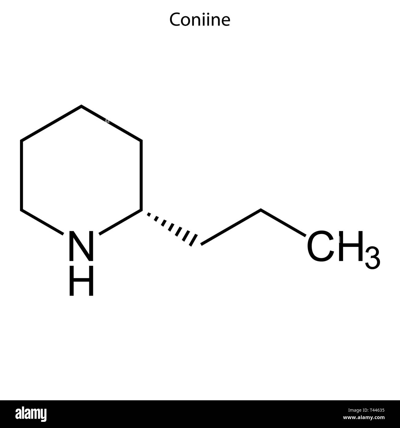Skeletal formula of Coniine. chemical molecule Stock Vector Image & Art ...