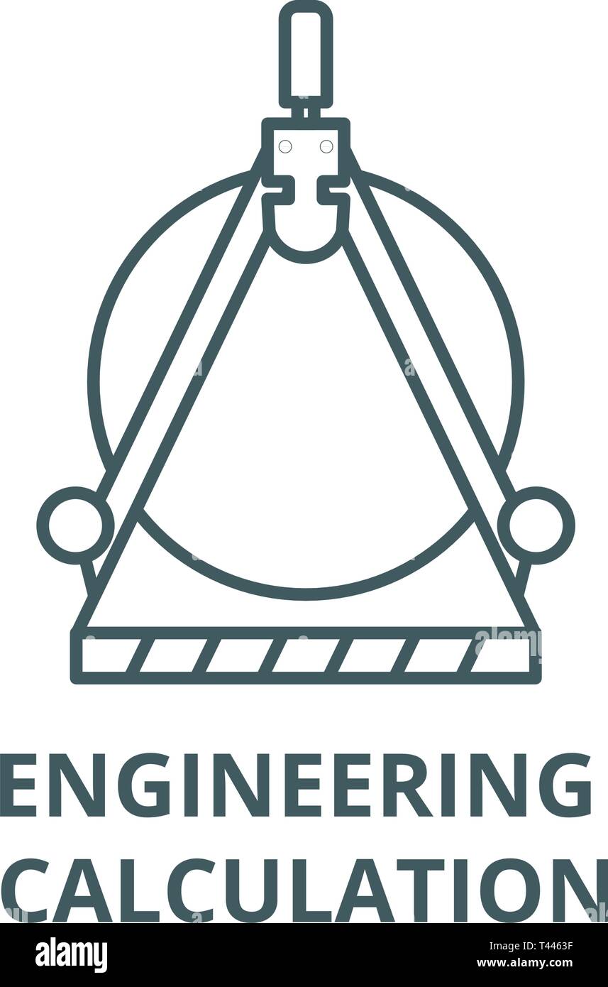 Engineering calculation line icon, vector. Engineering calculation ...