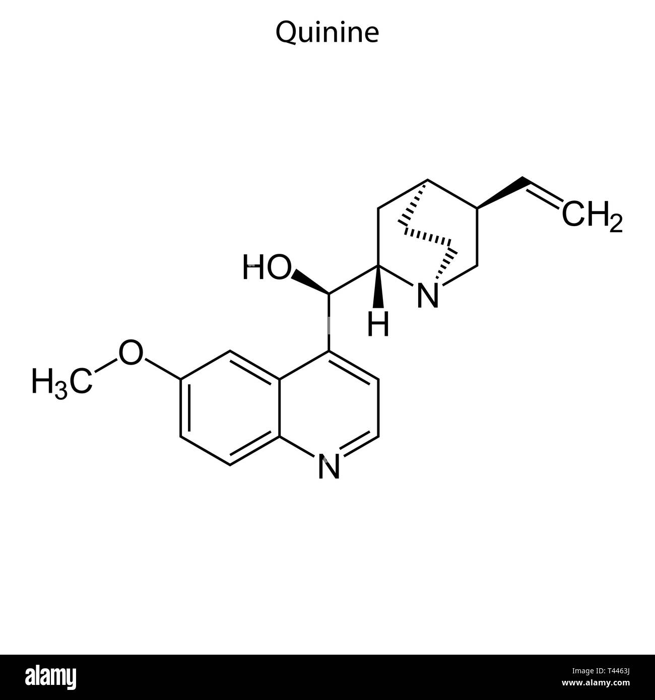 Skeletal formula of Quinine. chemical molecule Stock Vector Image & Art ...