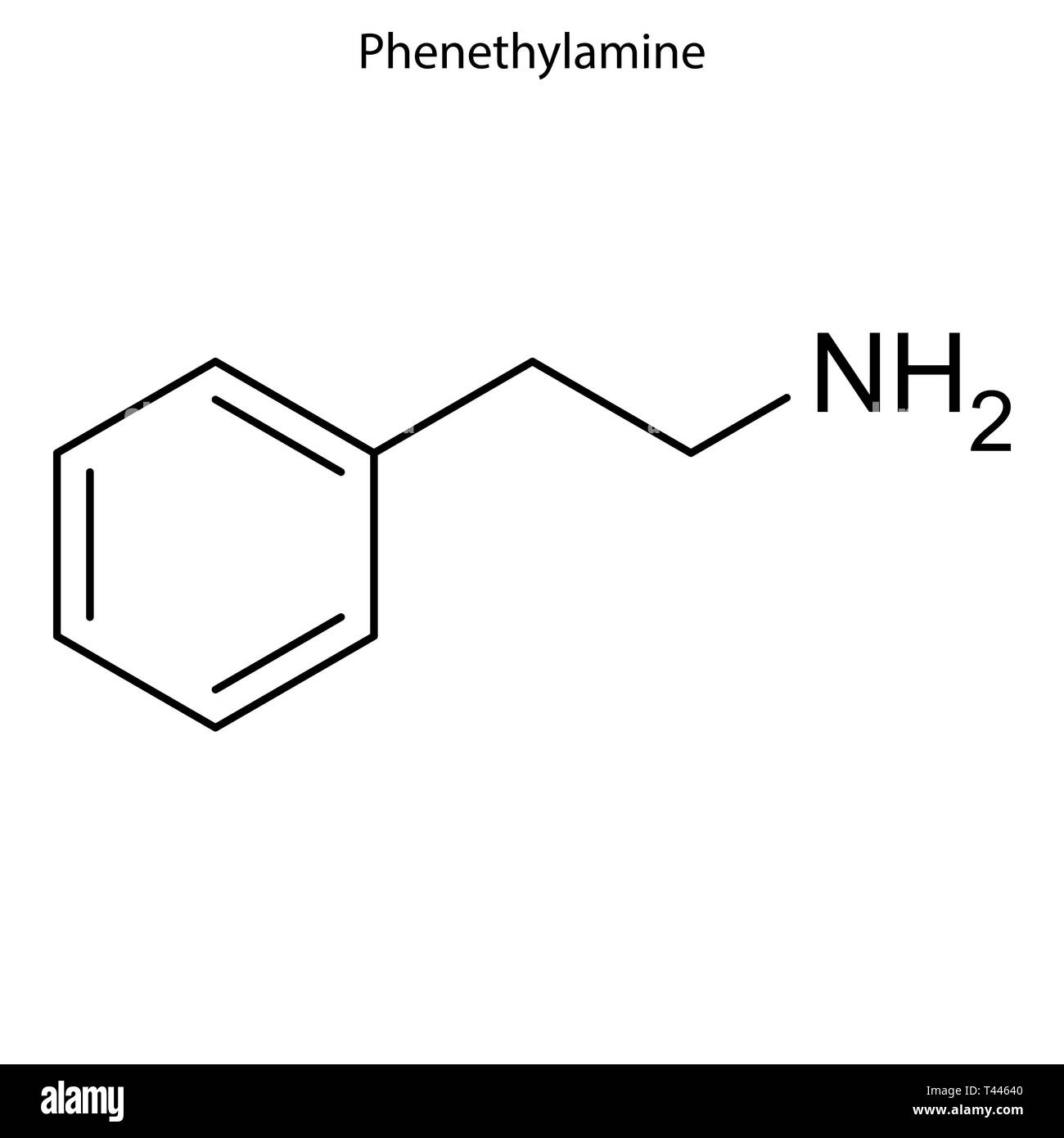Skeletal formula of Phenethylamine. chemical molecule Stock Vector ...