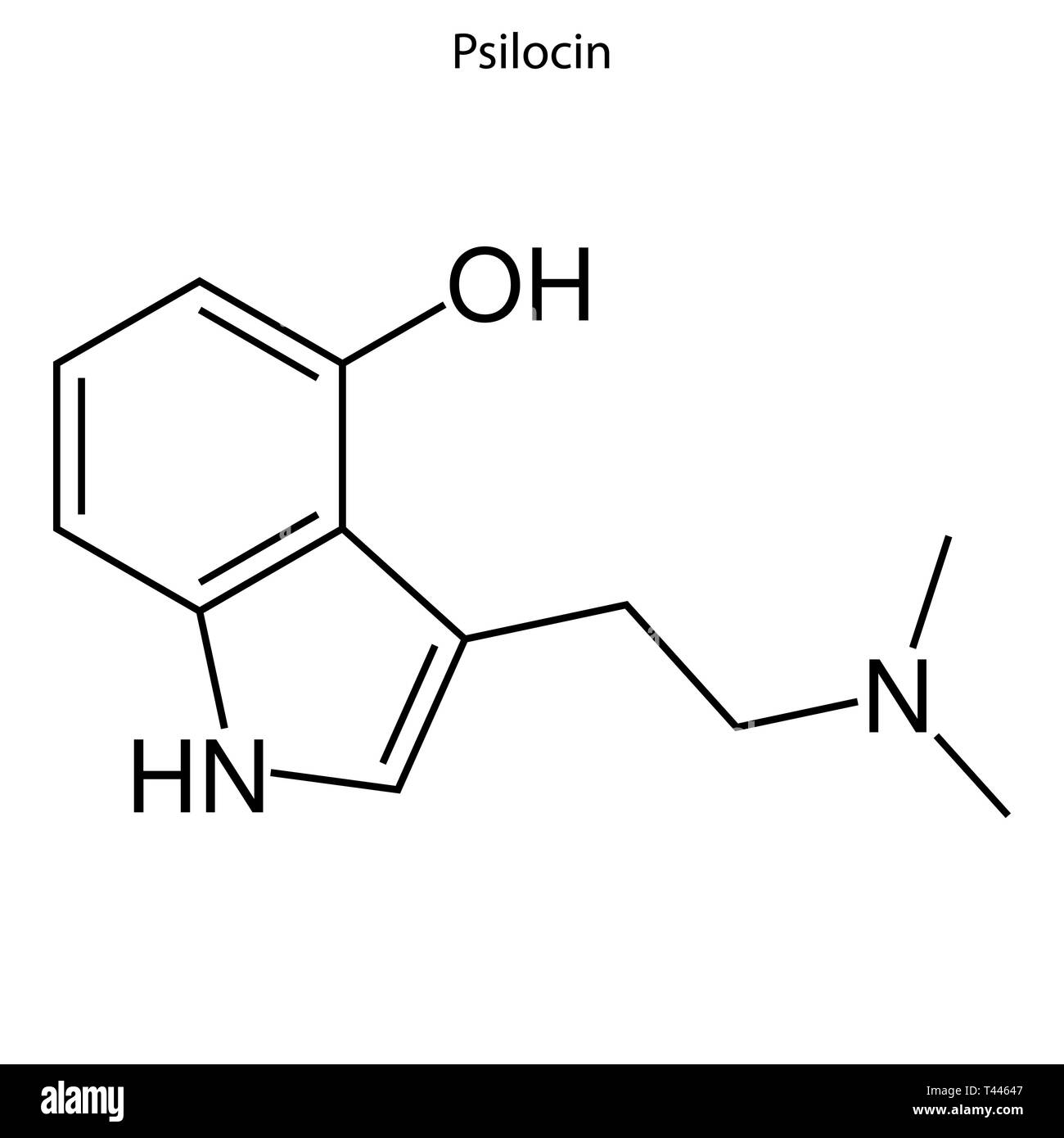 Skeletal formula of Psillocin. chemical molecule Stock Vector Image ...