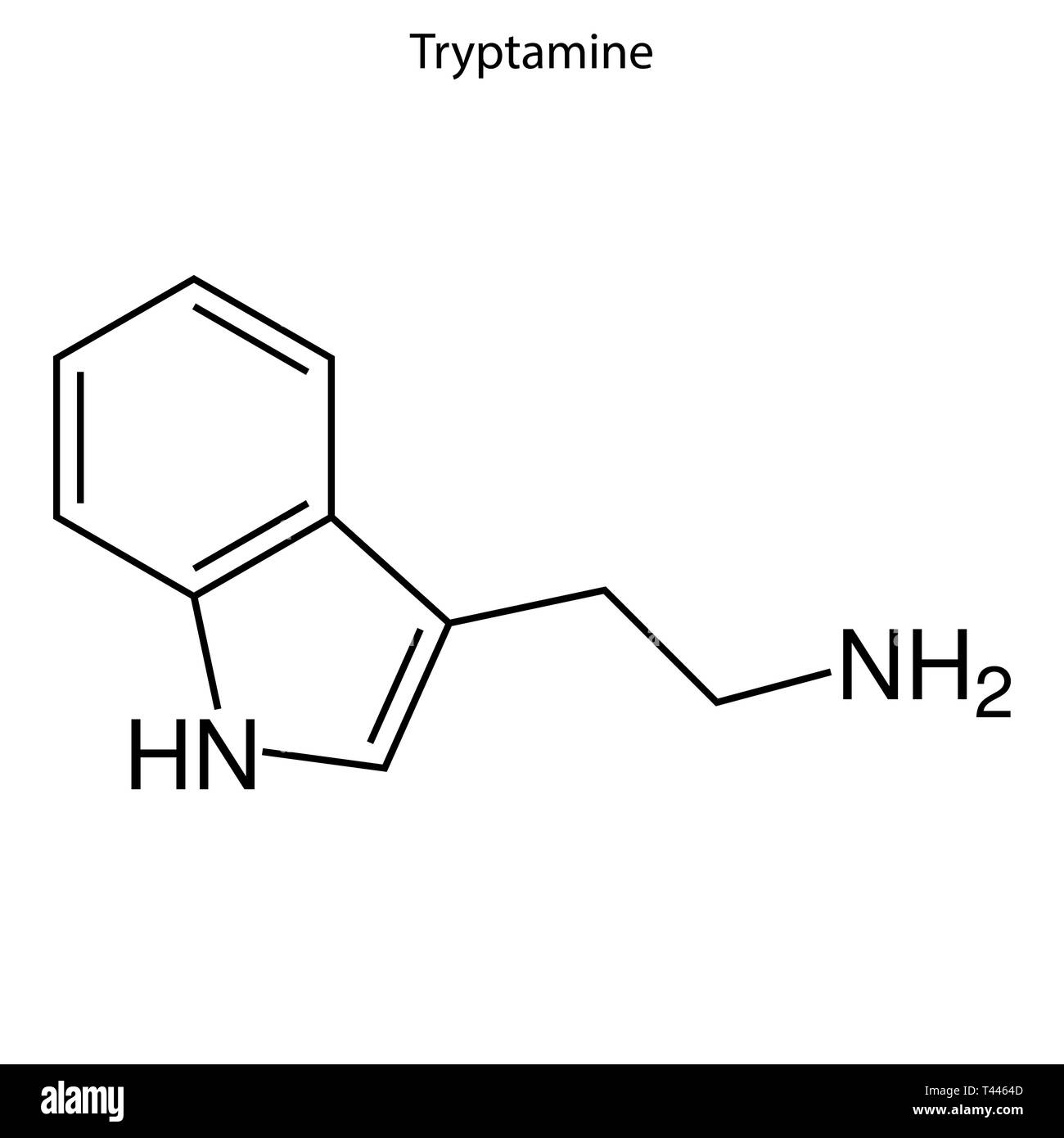 Skeletal formula of Tryptamine. chemical molecule Stock Vector Image ...