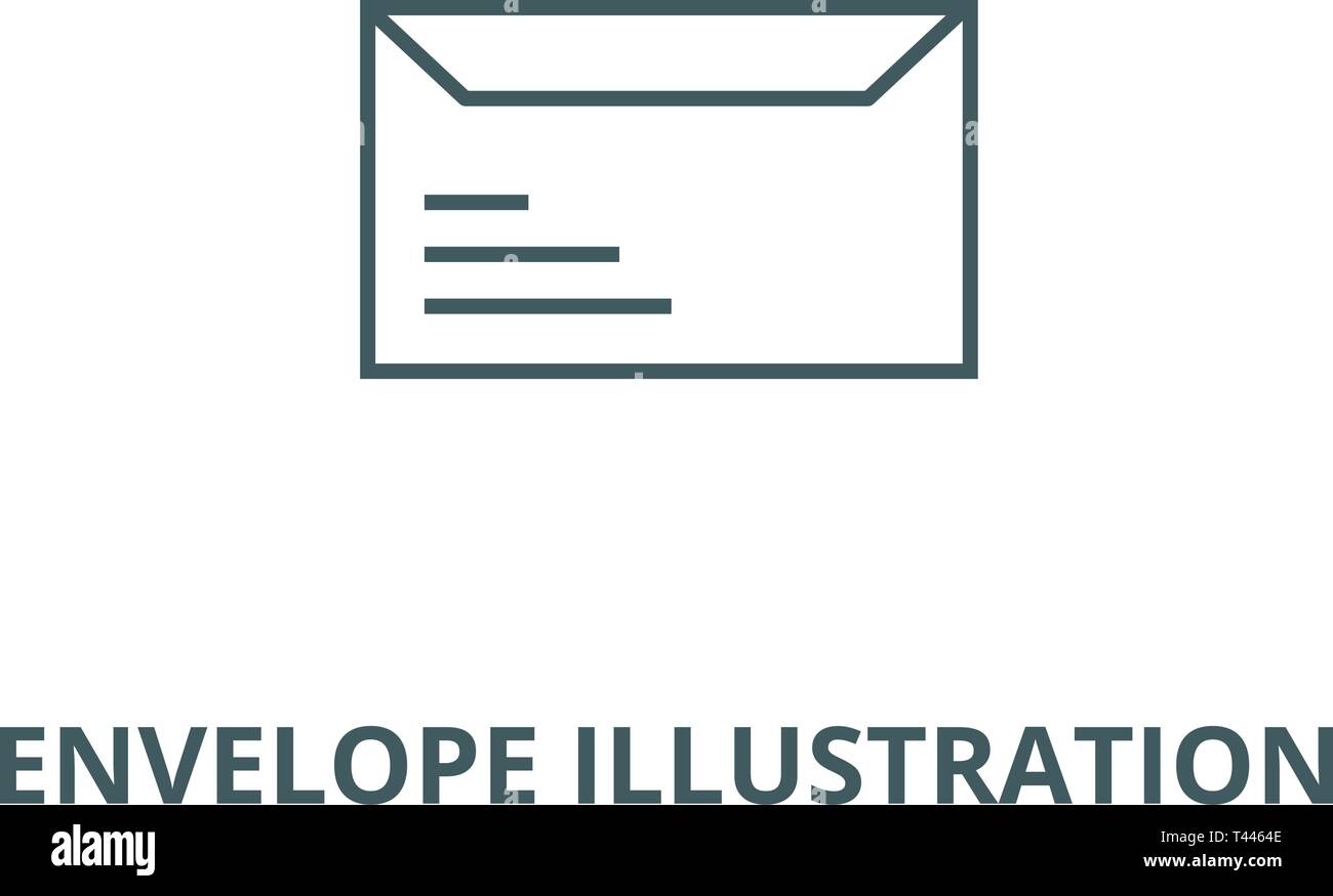 Envelope illustration line icon, vector. Envelope illustration outline ...