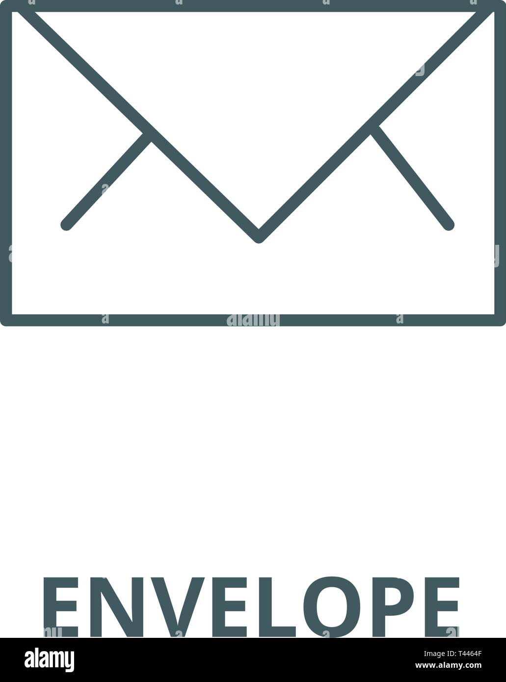 Envelope line icon, vector. Envelope outline sign, concept symbol, flat ...