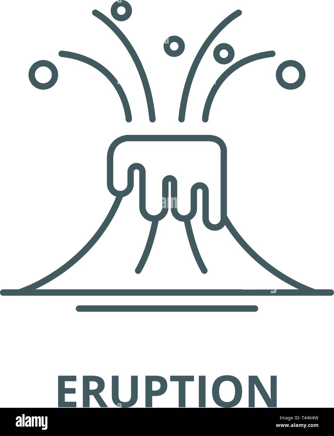 Eruption line icon, vector. Eruption outline sign, concept symbol, flat ...