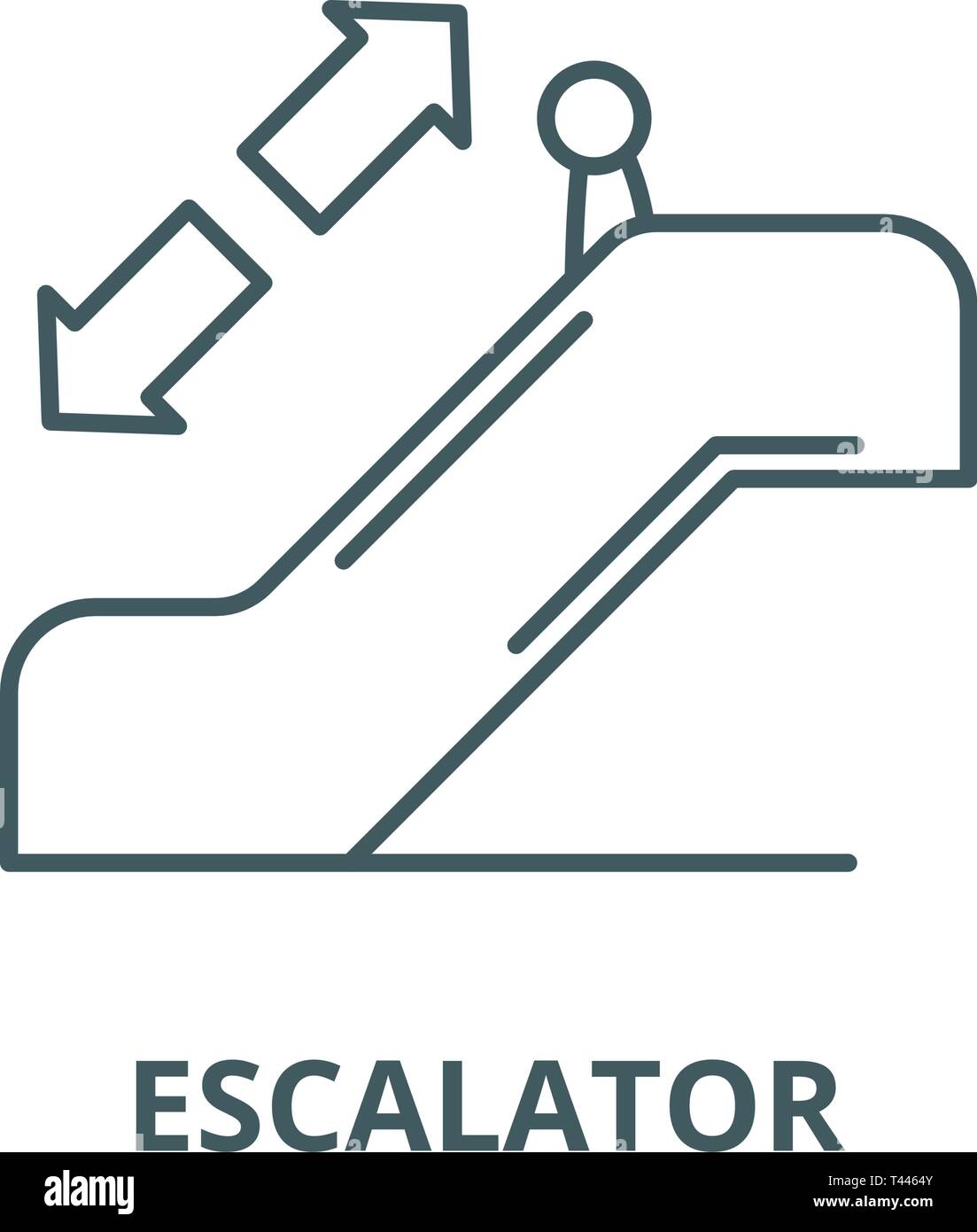 Escalator line icon, vector. Escalator outline sign, concept symbol, flat illustration Stock ...