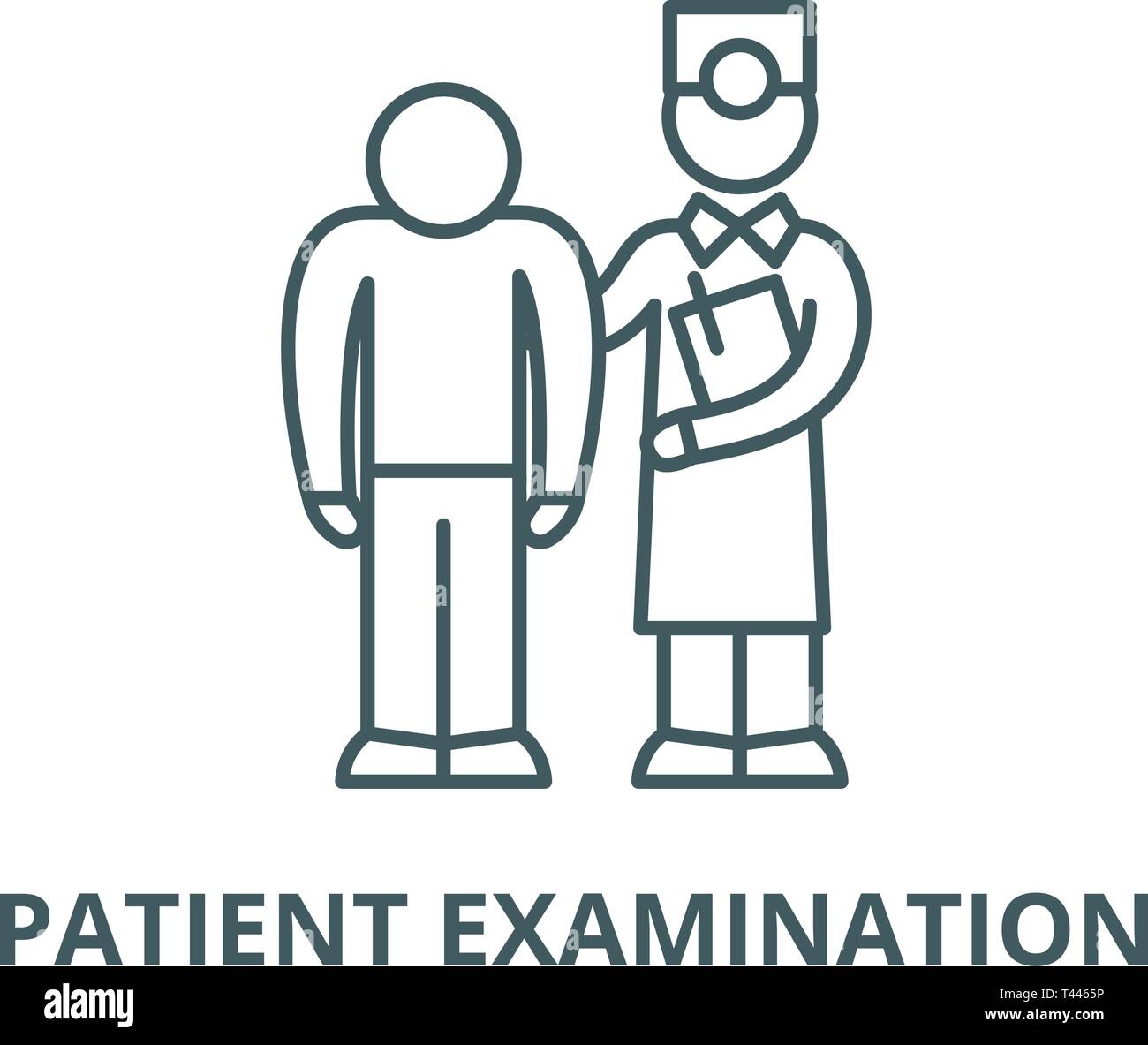 Examination of the patient by the doctor line icon, vector. Examination ...