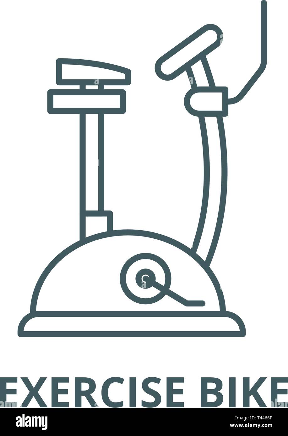 Exercise bike line icon, vector. Exercise bike outline sign, concept ...