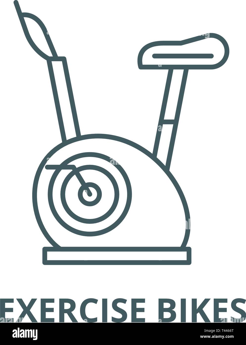 Exercise bikes line icon, vector. Exercise bikes outline sign, concept ...