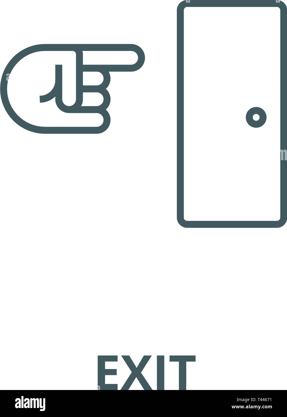 Exit line icon, vector. Exit outline sign, concept symbol, flat ...