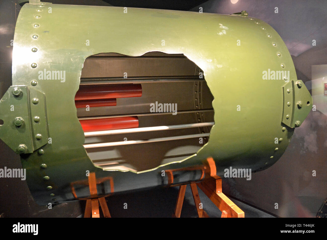 An upkeep dam breaching mine replica at the RAF Museum, London, UK ...