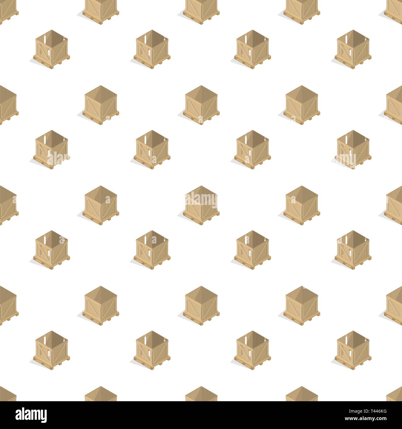 Seamless background from a set of 3D wooden boxes, vector illustration ...