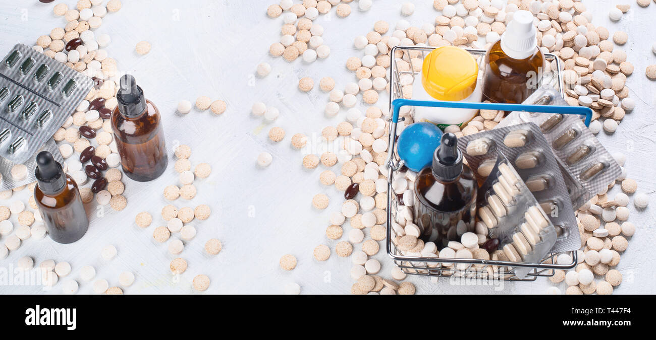 Pharmaceutical medicine pills and bottles. Medicine concept Stock Photo ...