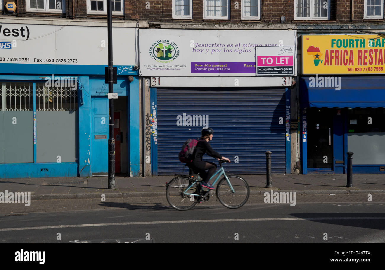 Closed down shops in high streets in Camberwell,London,England,UK Stock ...
