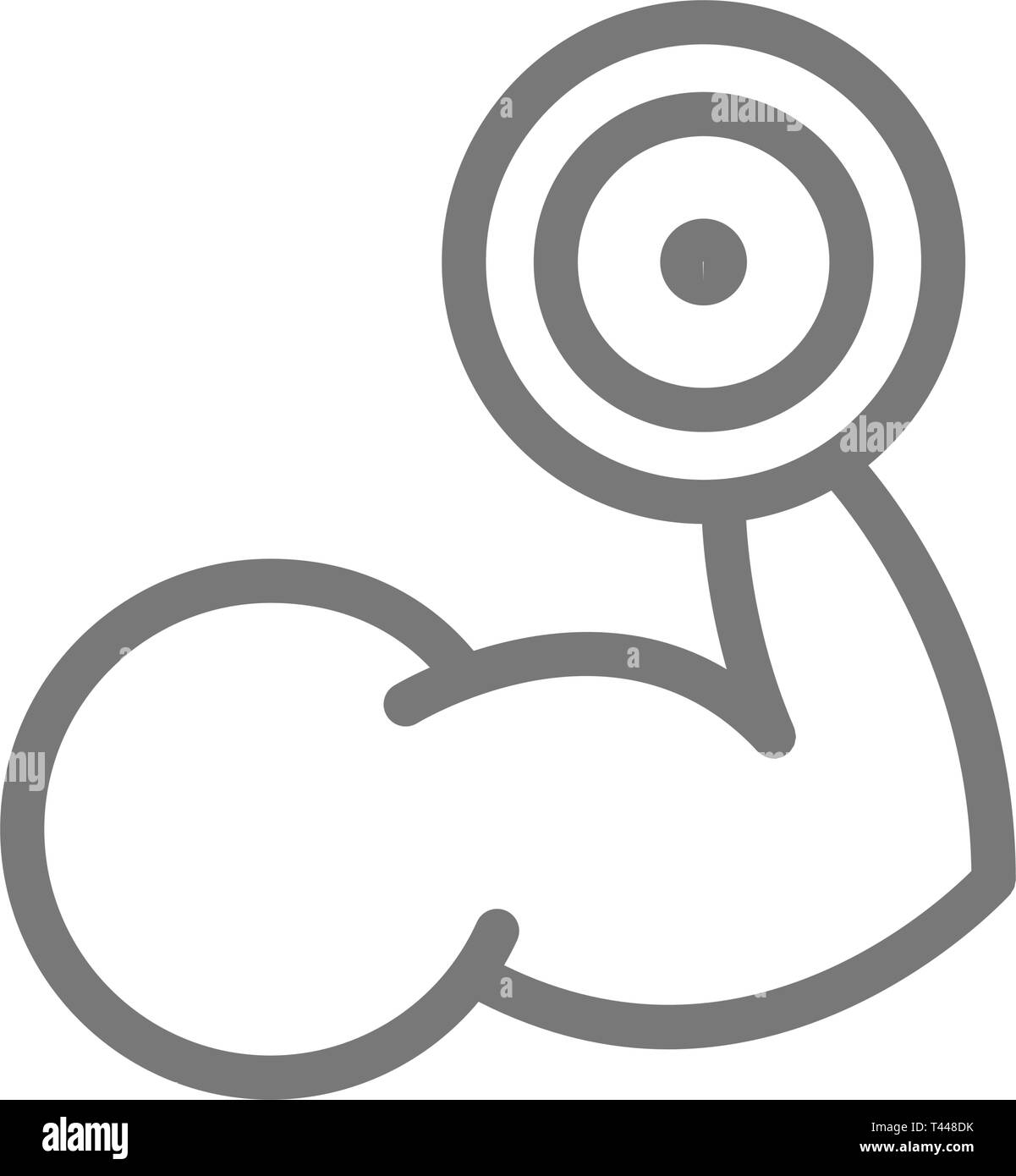 Muscle hand and biceps with dumbbell line icon Stock Vector Image & Art ...