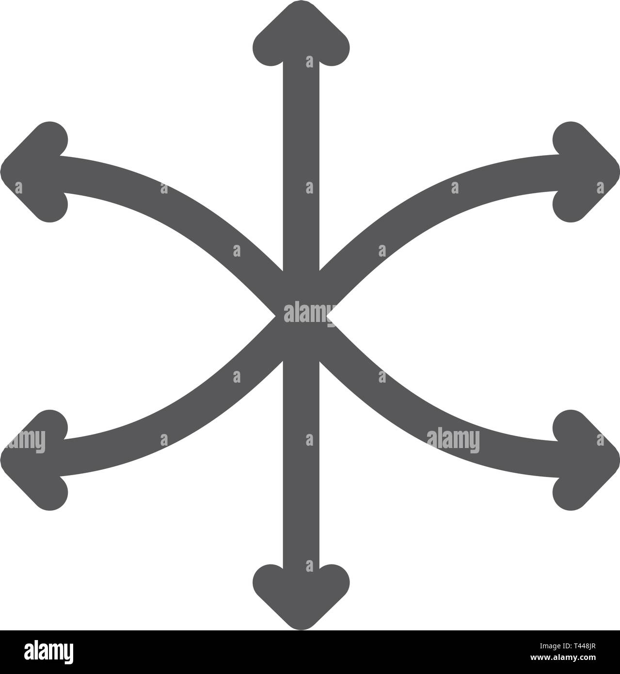 Opposite symbol linear icon Stock Vector Images - Alamy