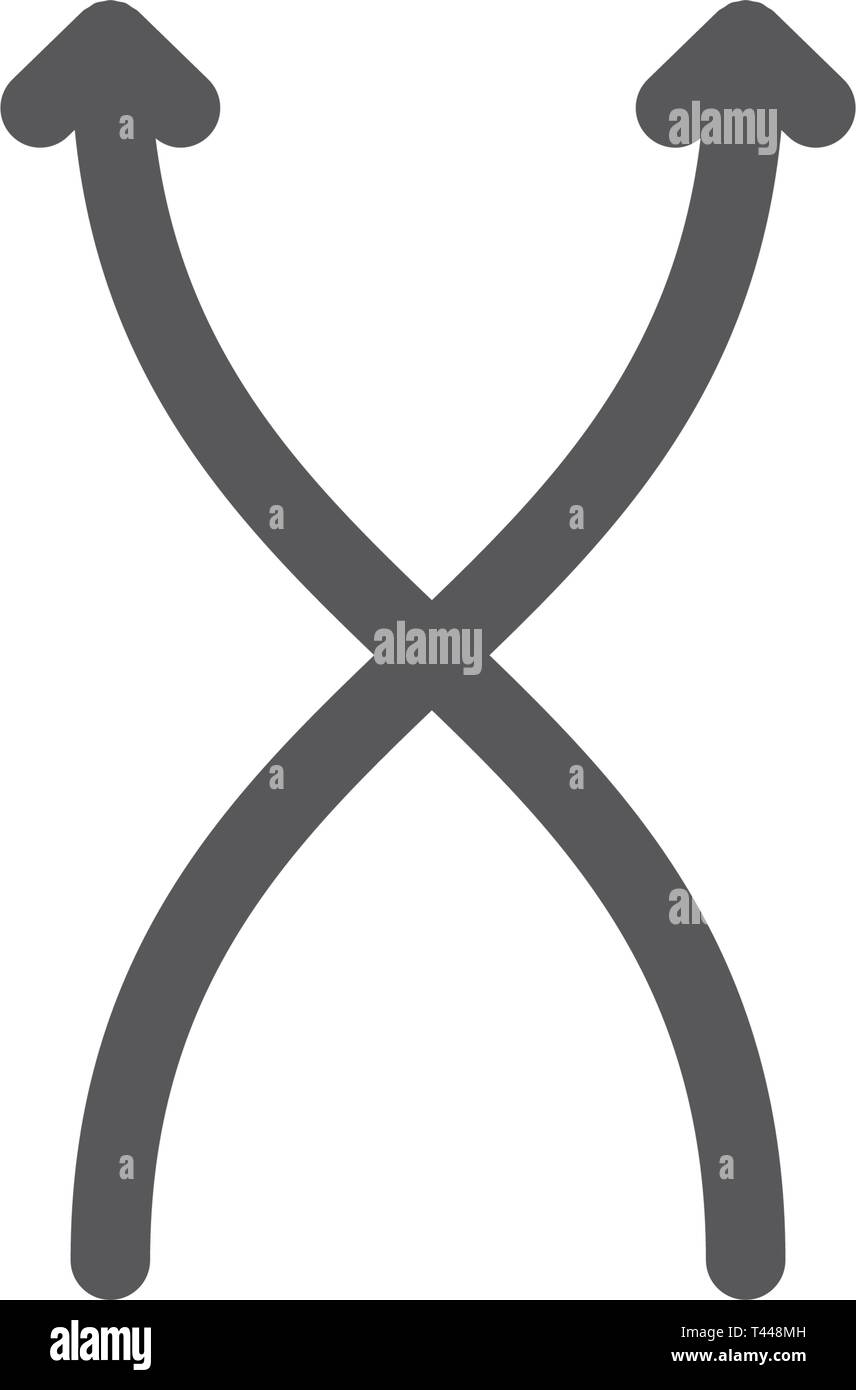 Opposite directions, divergence, forward, backward line icon Stock ...