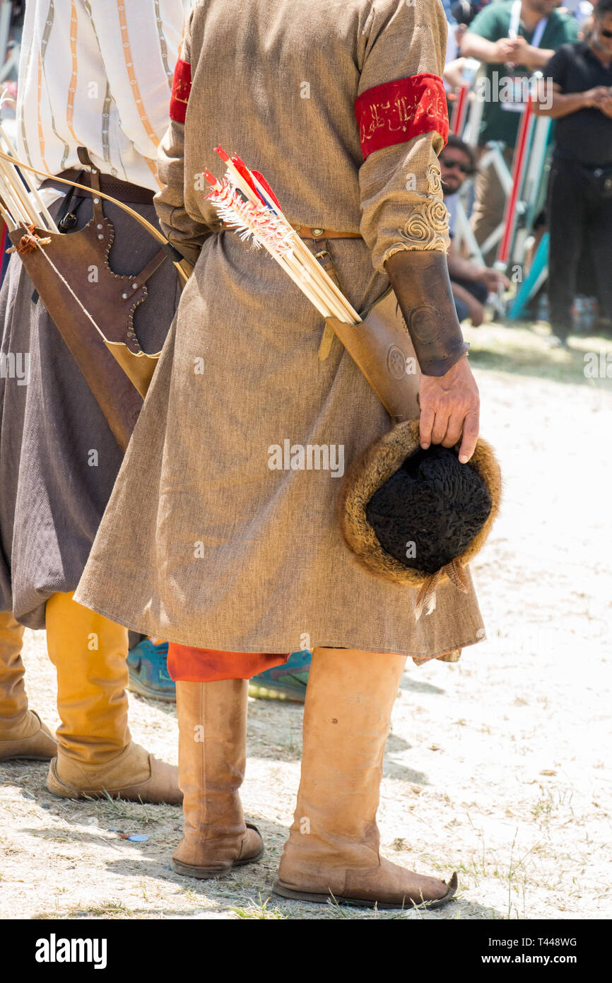 Turkish man and horseman ethnic clothes examples Stock Photo - Alamy