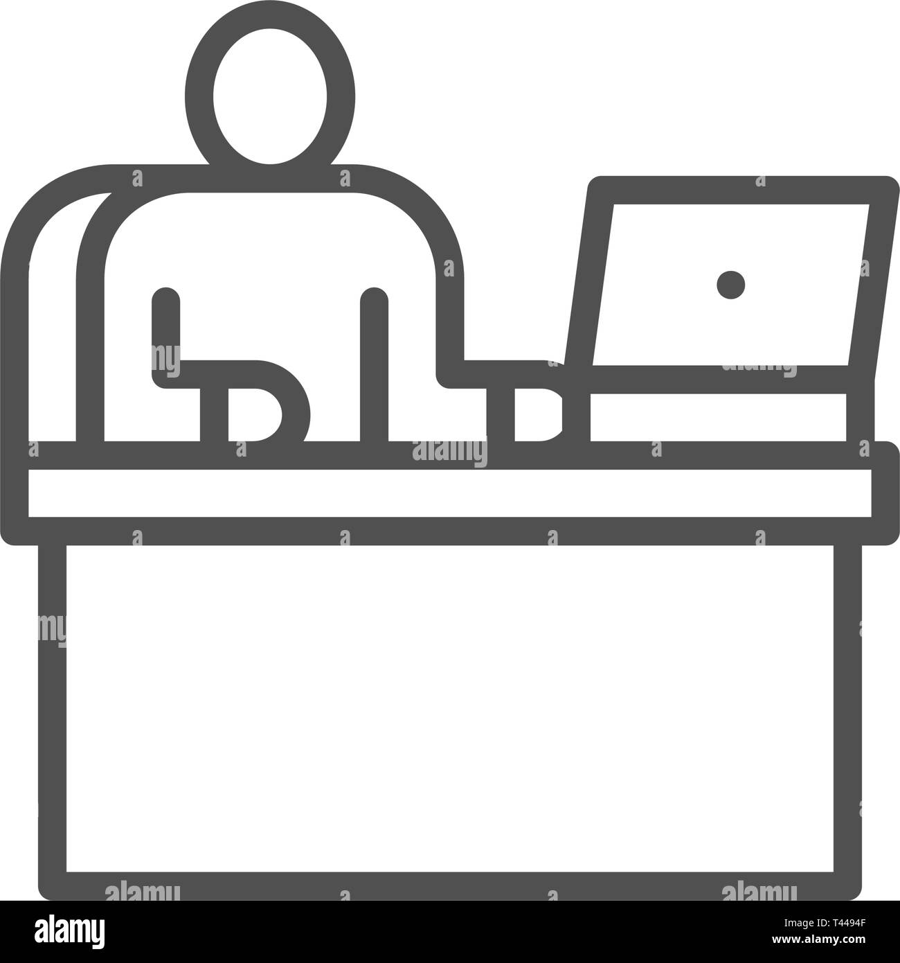 Man desk office profile Stock Vector Images - Alamy