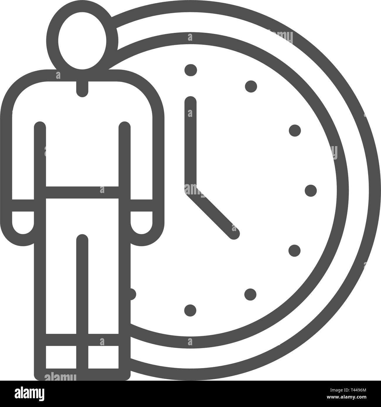 Human with clock, time management line icon Stock Vector Image & Art ...