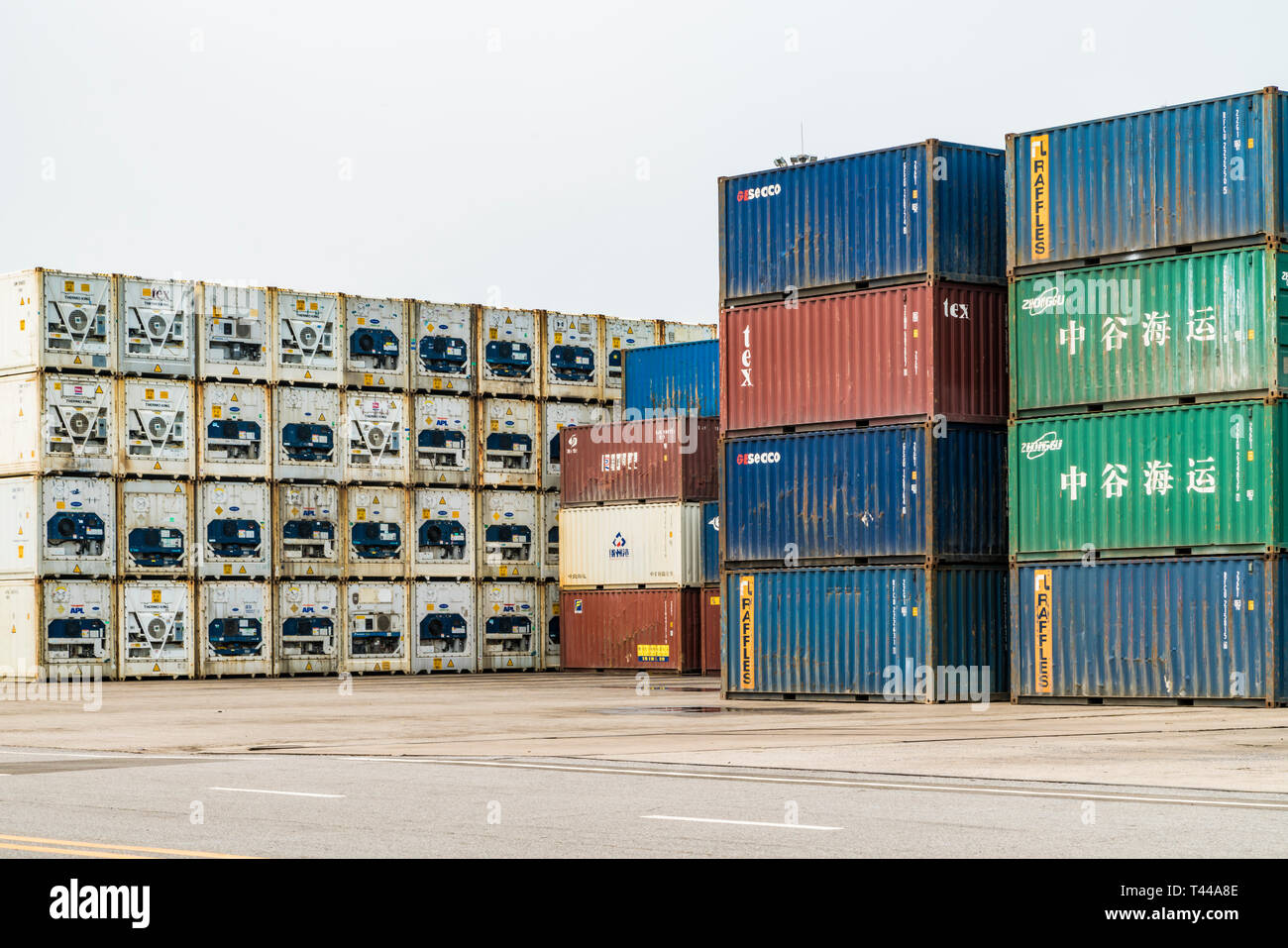 Shanghai, China - on Jul 04, 2016:Scene of Shanghai port container ...