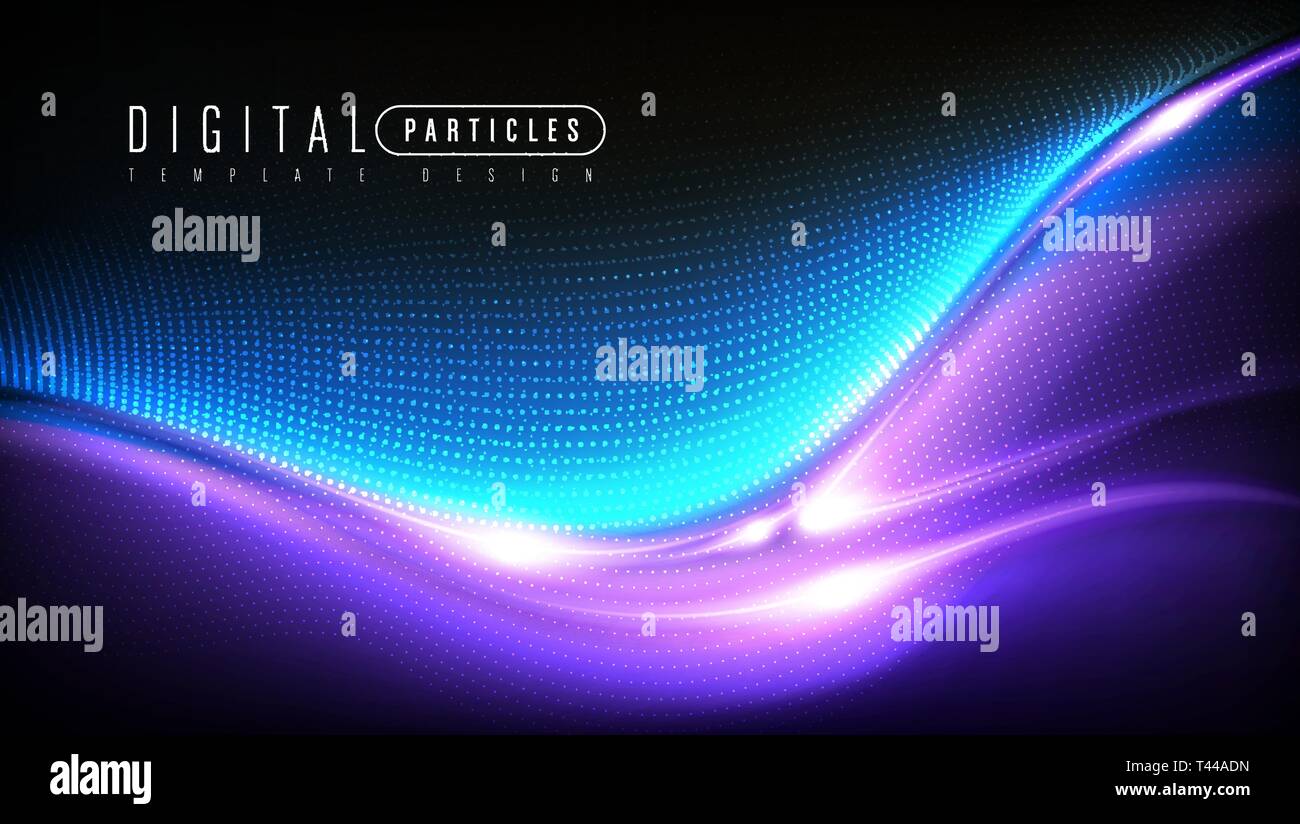 Curvy particles template design hi-res stock photography and images - Alamy