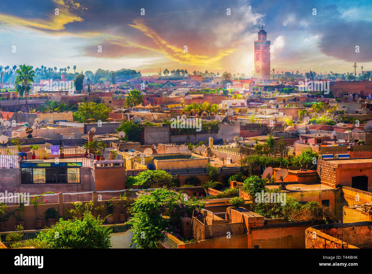 Panoramic views of marrakech medina, Morocoo Stock Photo - Alamy