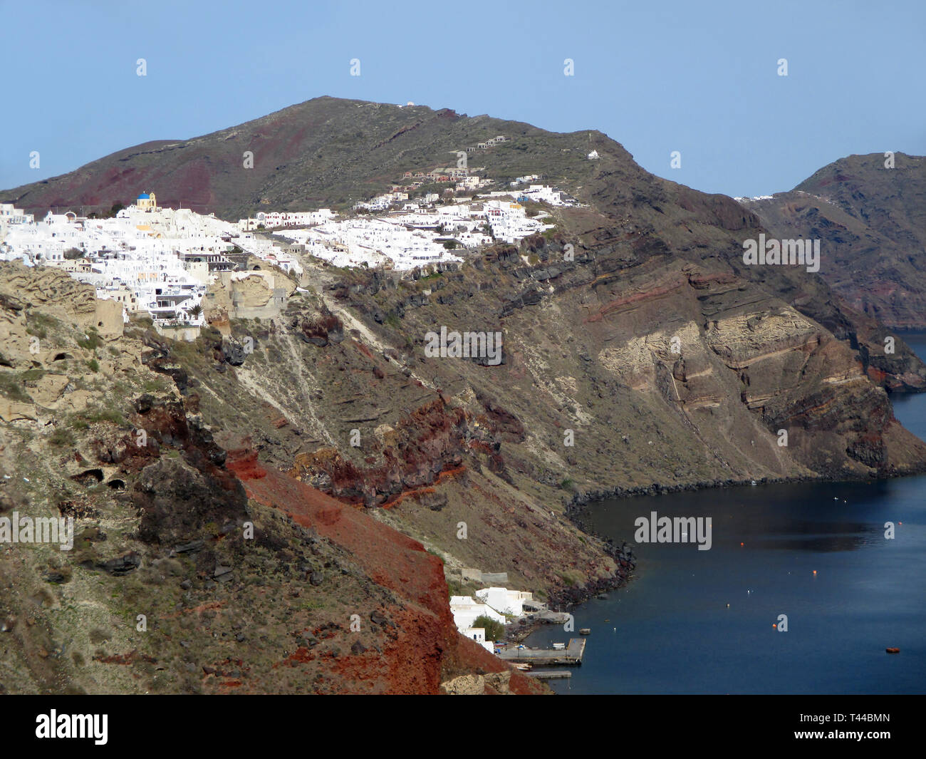 Panoramic View of the White Town Built on Caldera of Santorini island ...