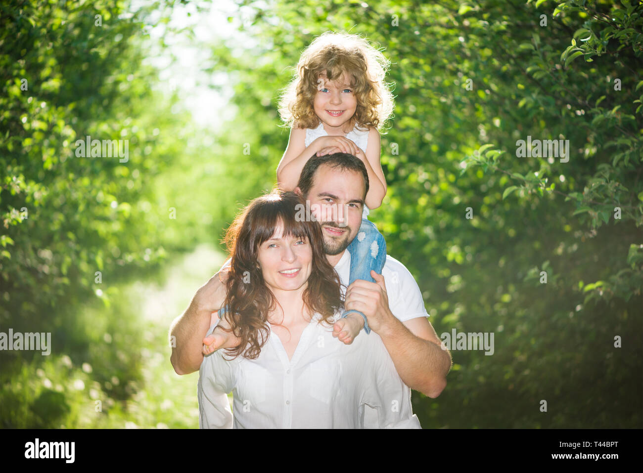 happy family having fun outdoors Stock Photo - Alamy