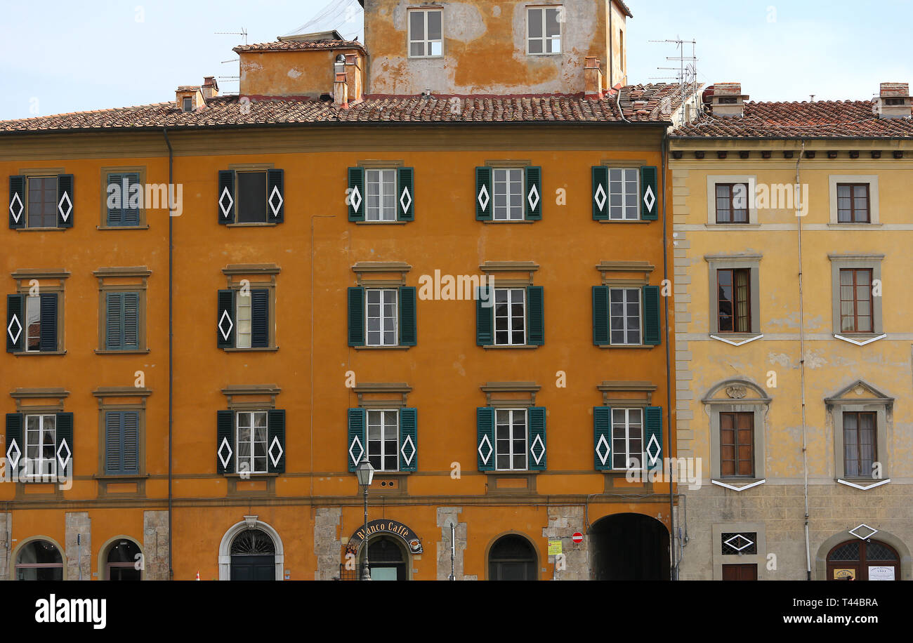PISA, ITALY, JUNE 08, 2016 : Building facade in Pisa, Tuscany, june 08 ...