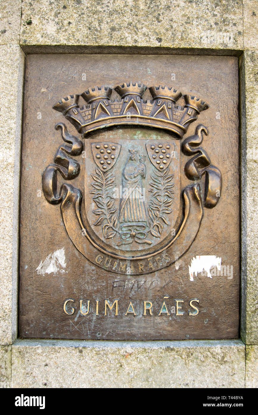 Guimarães symbol City of Braga Municipal logos in Portugal Stock Photo ...