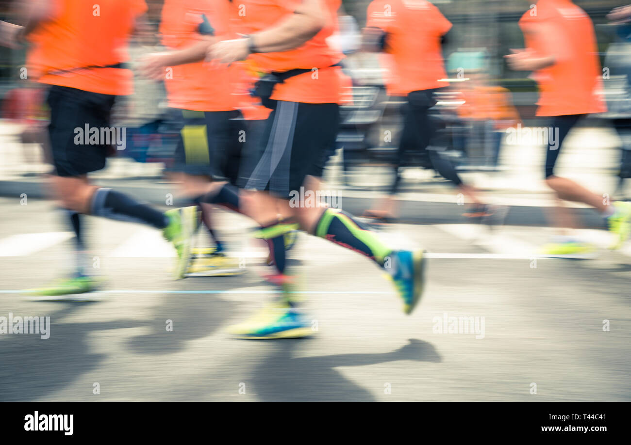 Marathon running race, crowd of people Stock Photo - Alamy