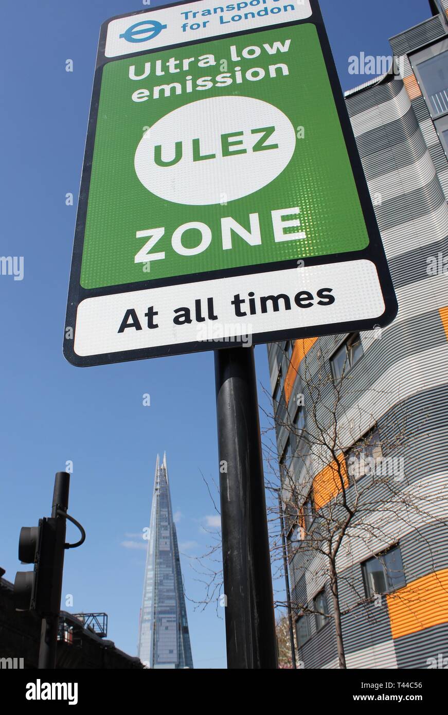 ULEZ London, UK - April 2019: ULEZ (Ultra low emission zone) London ...