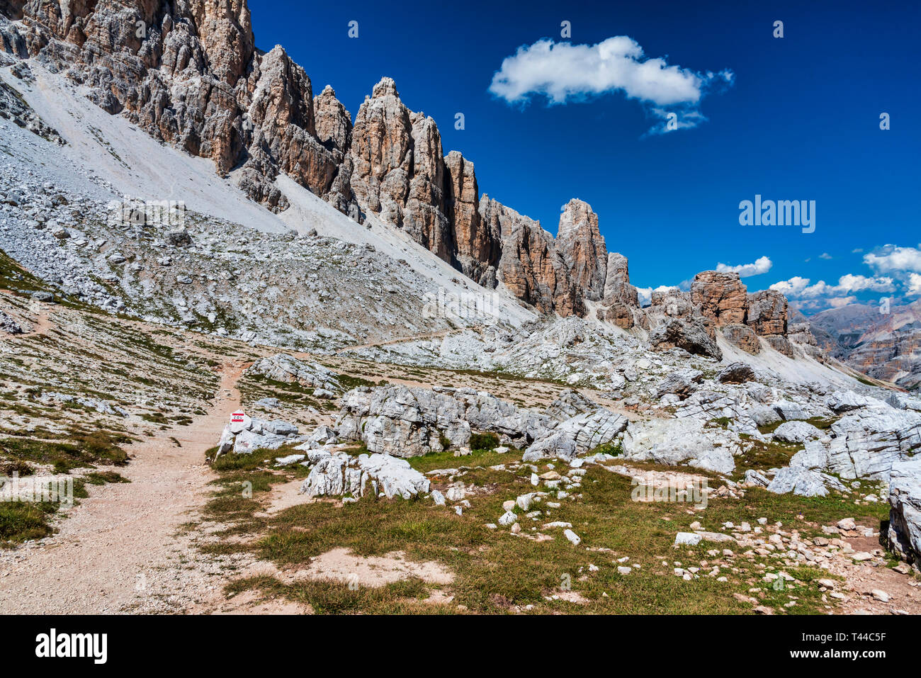 Dolomites. Panorama on the peaks of the Cortina valley. Lagazuoi ...