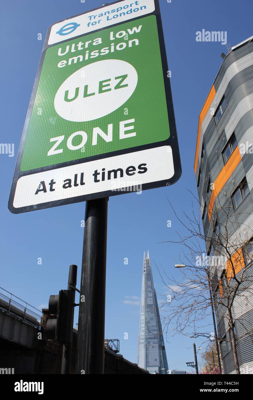 ULEZ London, UK - April 2019: ULEZ (Ultra low emission zone) London ...