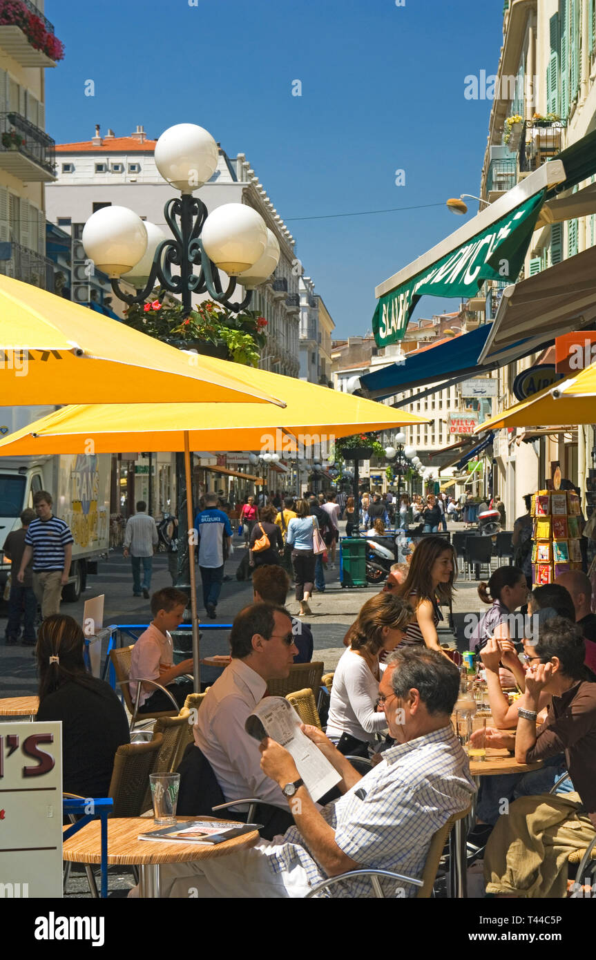 Nice Cote dAzur France - Coffee at a sidewalk cafe Stock Photo - Alamy