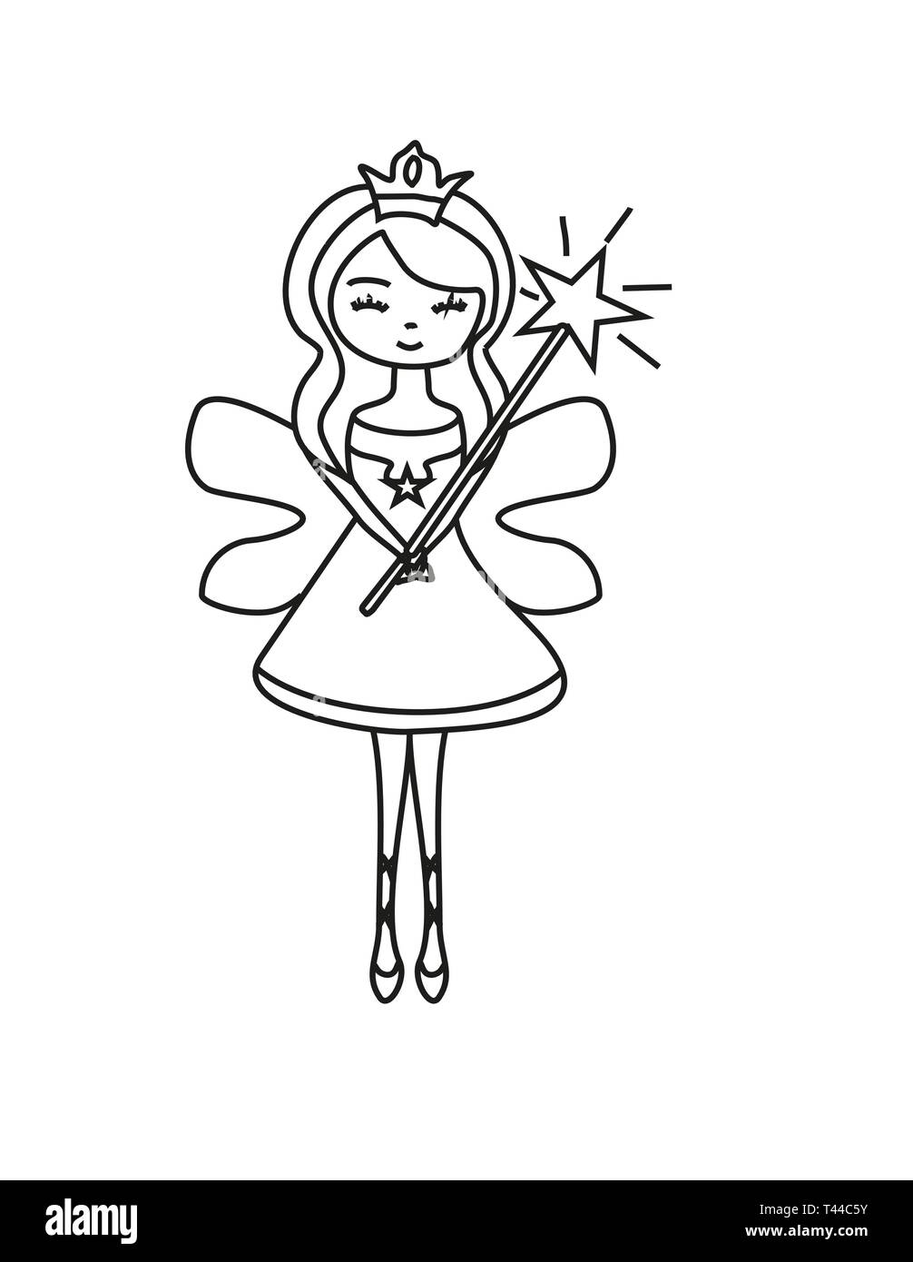 charming fairy with magic wand Stock Vector Image & Art - Alamy