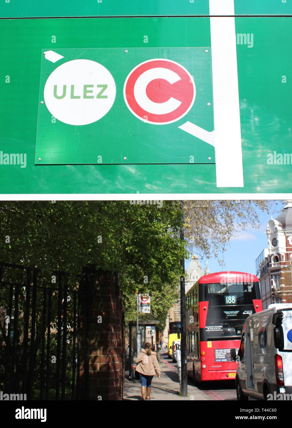 ULEZ London, UK - April 2019: ULEZ (Ultra low emission zone) London ...