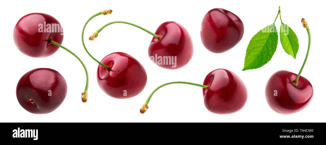 Cherry isolated on white background with clipping path, fresh cherries ...