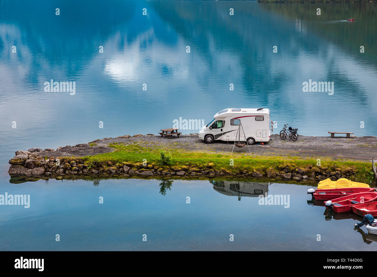 Family vacation travel RV, holiday trip in motorhome, Caravan car ...