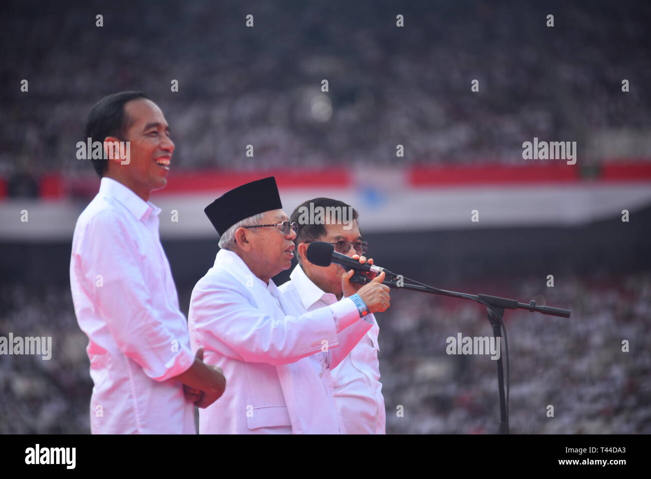 Indonesian incumbent Presidential candidate Joko Widodo seen smiling ...