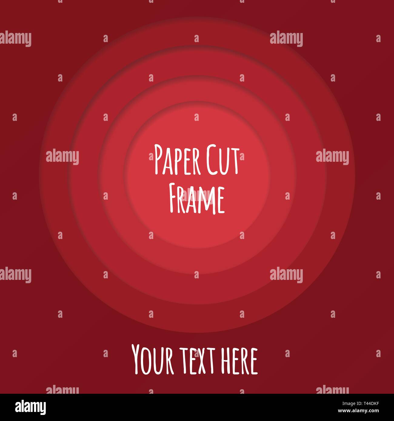 Red vector background with color paper cut circles. 3D abstract paper ...